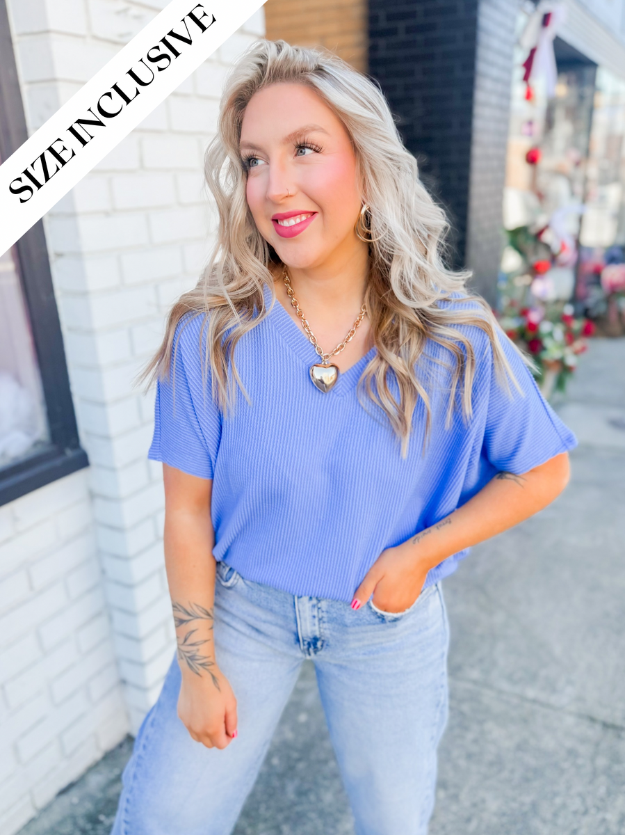 Ashley Basic Top | Electric Periwinkle – Henhouse Shoppe